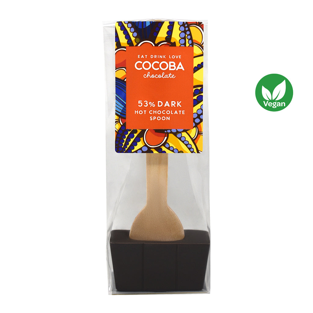 53% Dark Chocolate Hot Chocolate Spoon | Cocoba Chocolate