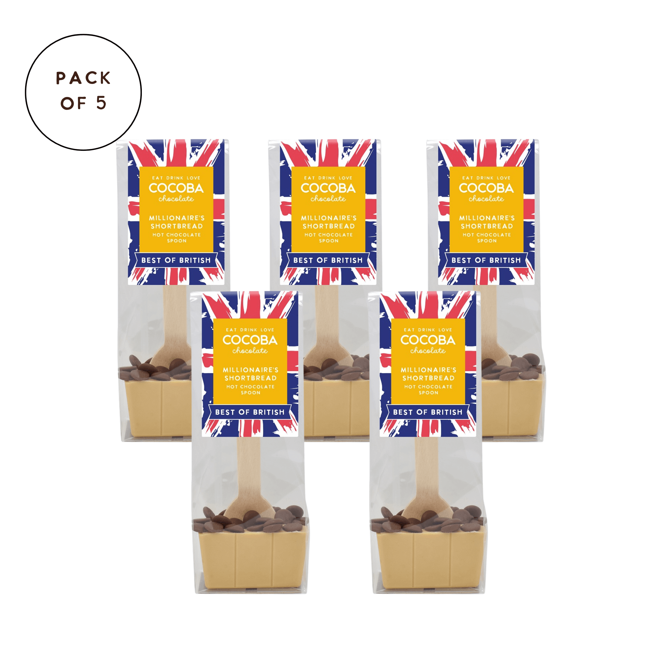 Hot Chocolate Spoon Multipack | Kids Party Favours | Cocoba Chocolate