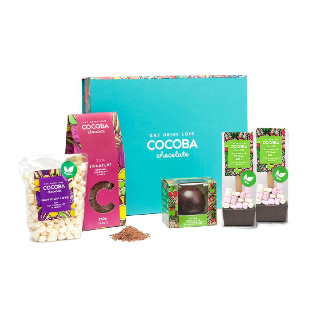 Vegan Hot Chocolate Collection Gift Box | Gift Wrapped | Cocoba
