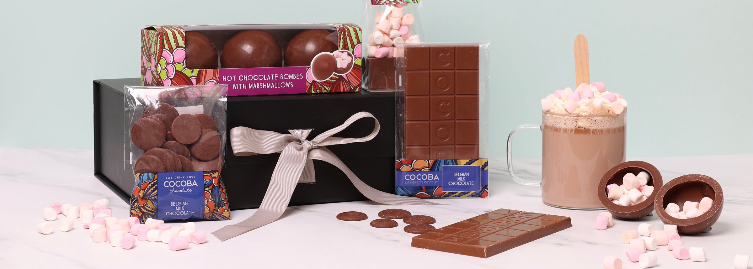 Cocoba Chocolate - Hot Chocolate Bombes, Spoons & Belgian Chocolates