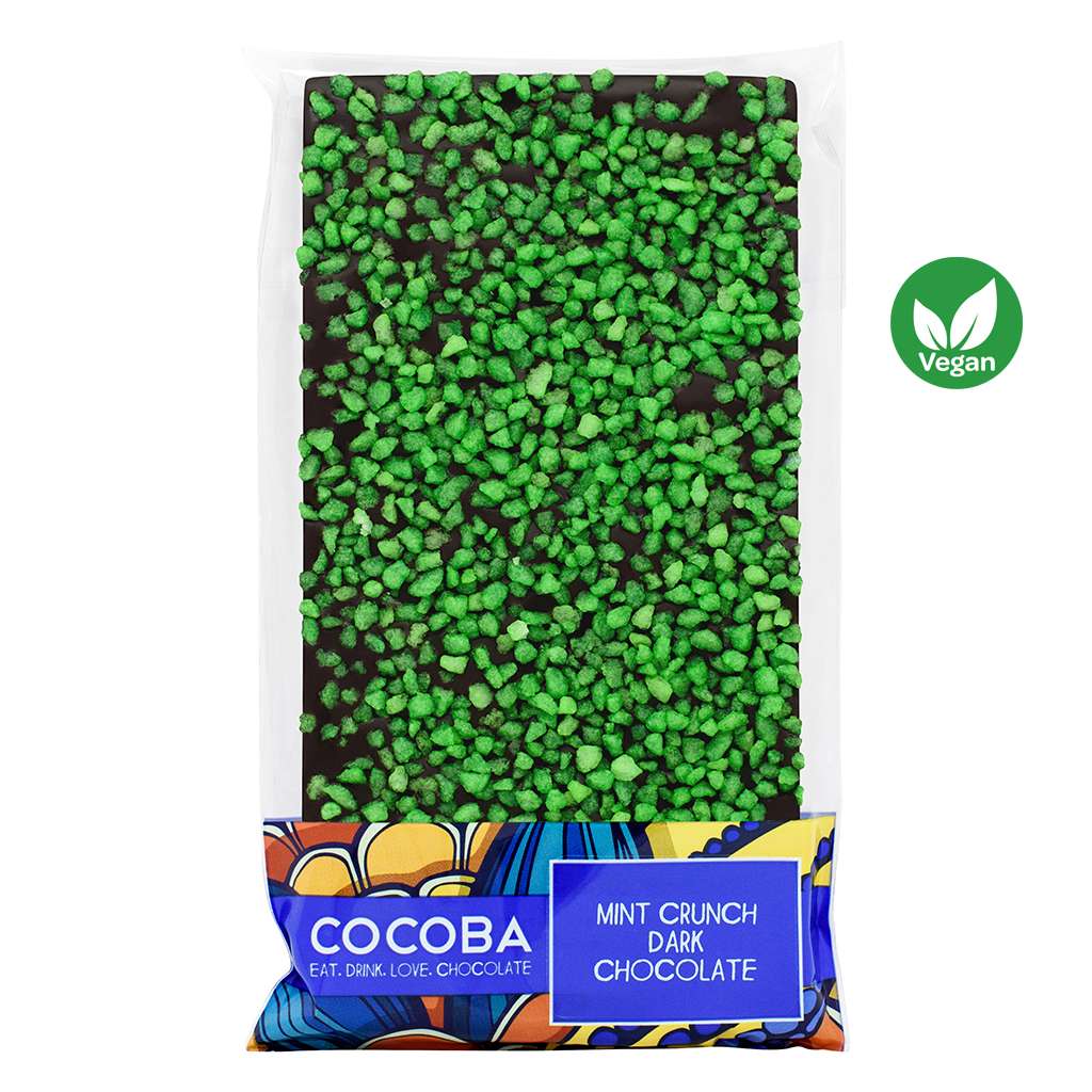 Mint Crunch Dark Chocolate Bar – Cocoba