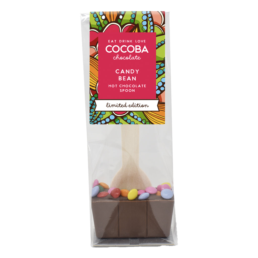 Limited Edition Milk Hot Chocolate Spoon with Candy Coated Beans – Cocoba