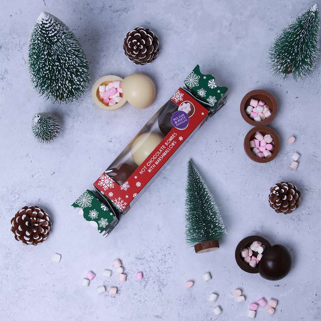 Mixed Hot Chocolate Bombe Cracker with Marshmallows – Cocoba