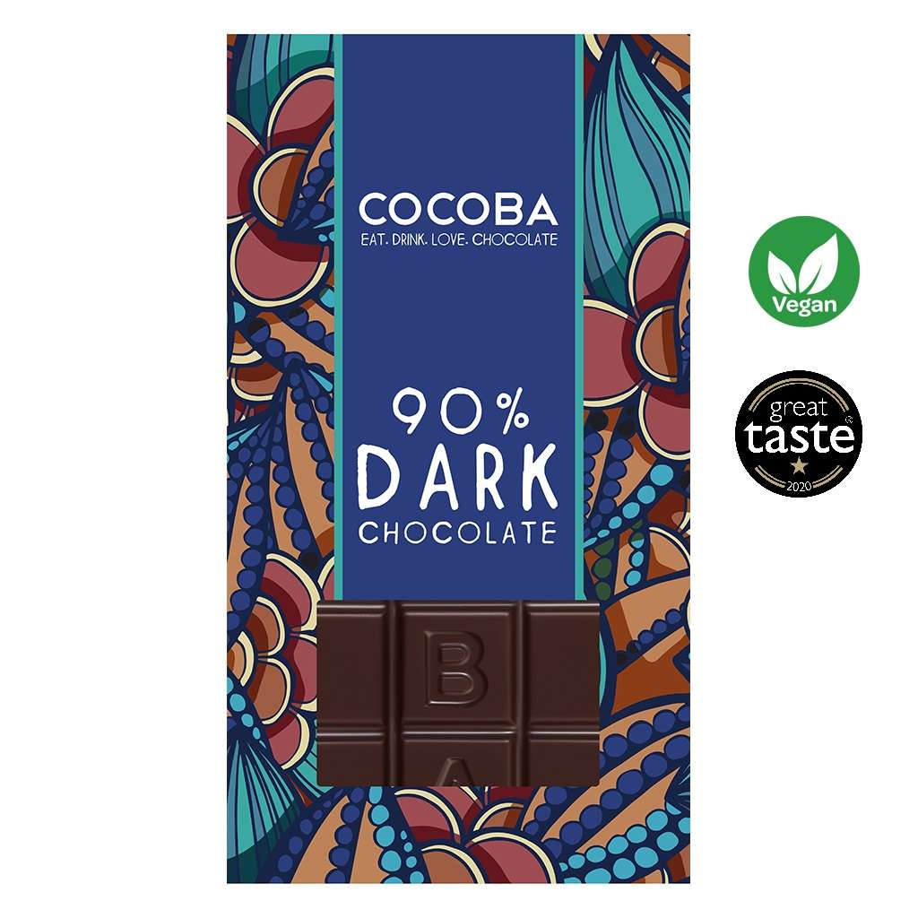 Cocoba - 90% Dark Premium Chocolate Bar - 80g